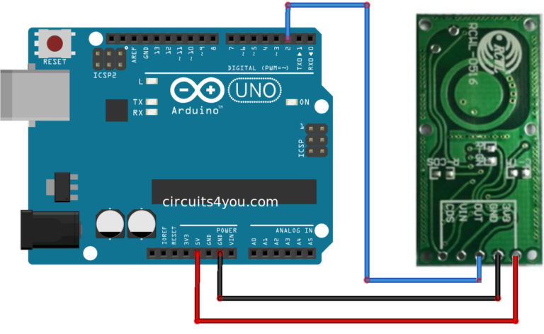 RCWL-0516 Doppler Radar Sensor Interface with Arduino | Circuits4you.com